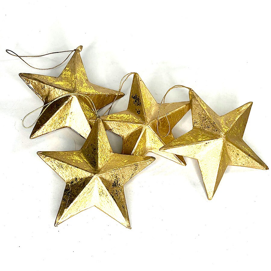 Vintage Gold Papier Mache Star Box With Star Ornaments - Etsy