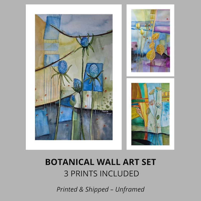 Abstract Plant Art Canvas - Etsy UK