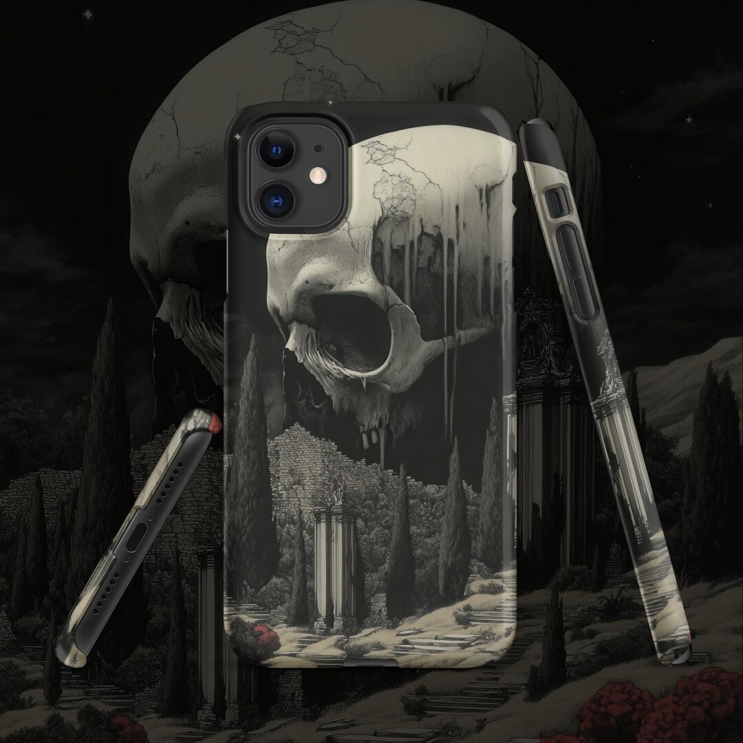 Surreal Gothic Skull iPhone Case - Haunting Aesthetic With Macabre ...