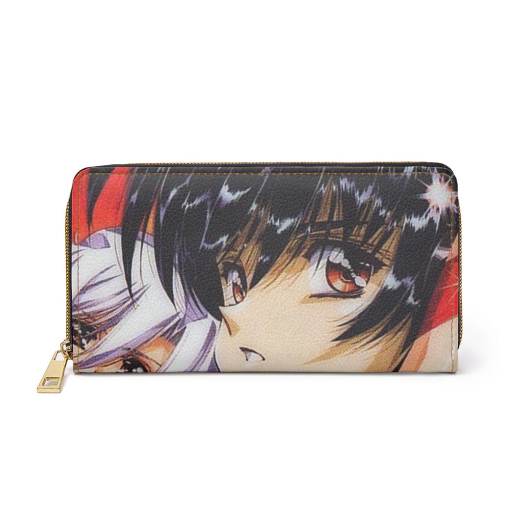 Anime Character Face Zipper Wallet | Manga Girl Illustration - Etsy