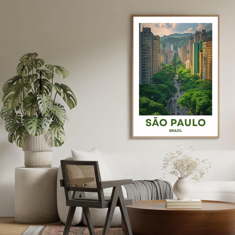 Sao Paulo Brazil Travel Poster, Sao Paulo Print, Brazil Wall Art, Sao ...