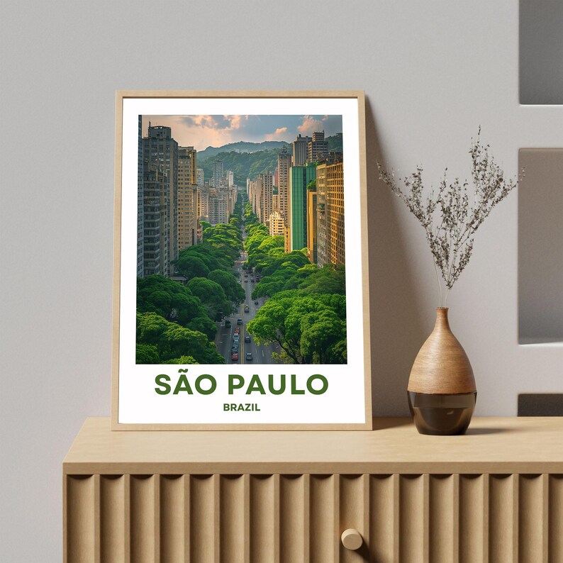 Sao Paulo Brazil Travel Poster, Sao Paulo Print, Brazil Wall Art, Sao ...