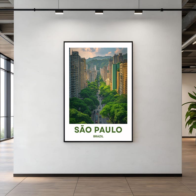 Sao Paulo Brazil Travel Poster, Sao Paulo Print, Brazil Wall Art, Sao ...