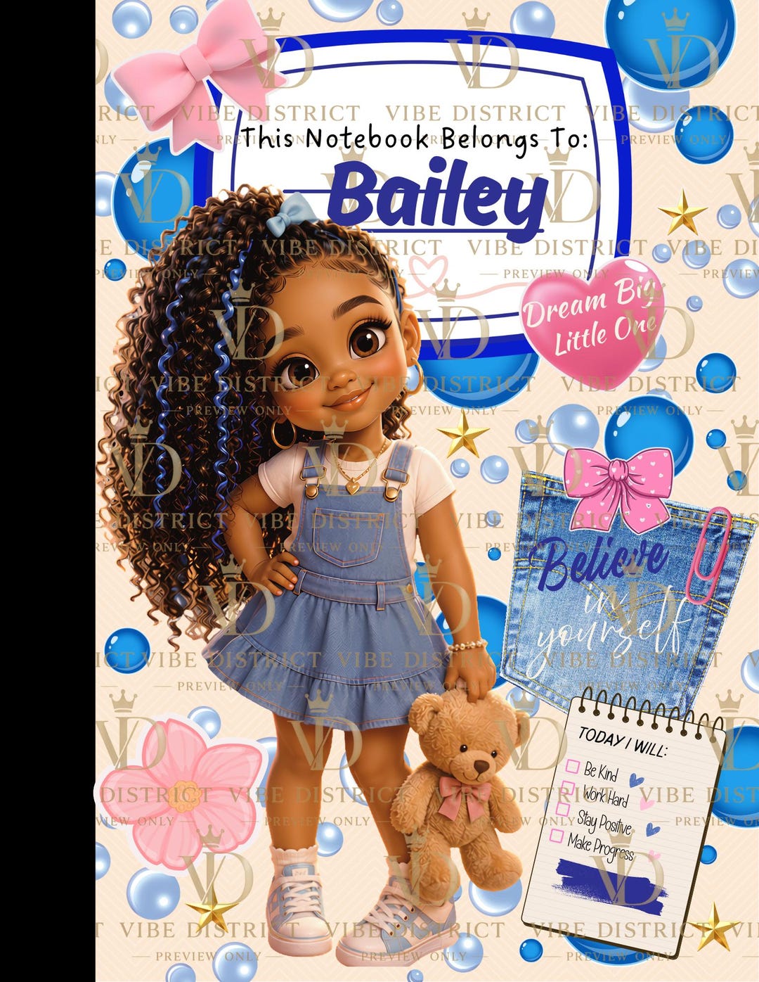 Personalized Composition Notebook Cover | Editable Canva Template ...
