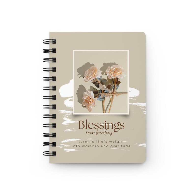 Blessings Over Burdens Spiral Bound Journal, Floral Faith Notebook ...