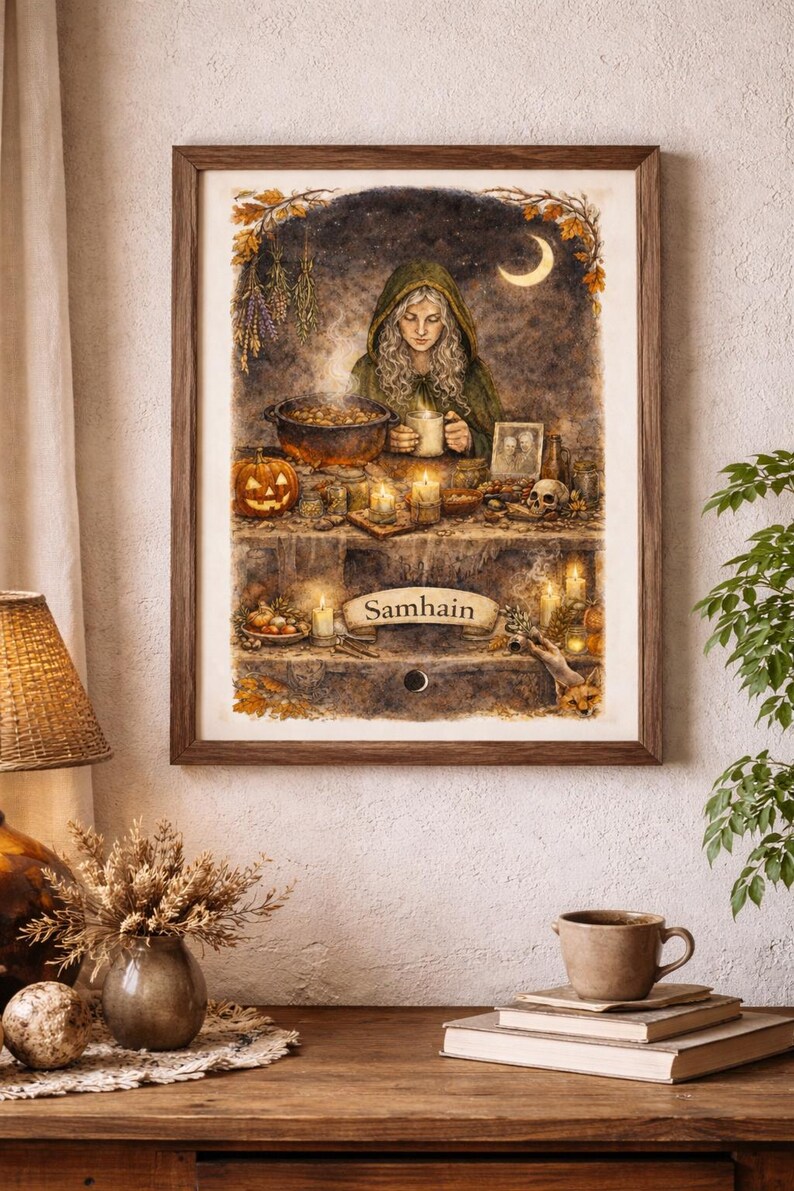 Samhain Poster Printable A4 | Wheel of the Year Wall Art | Folk Witch ...