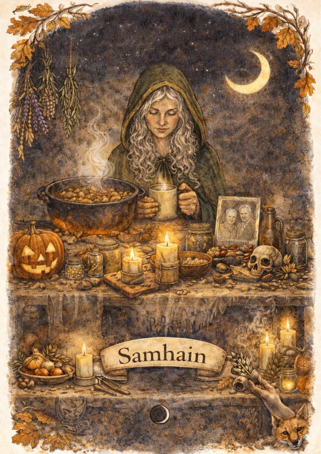 Samhain Poster Printable A4 | Wheel of the Year Wall Art | Folk Witch ...