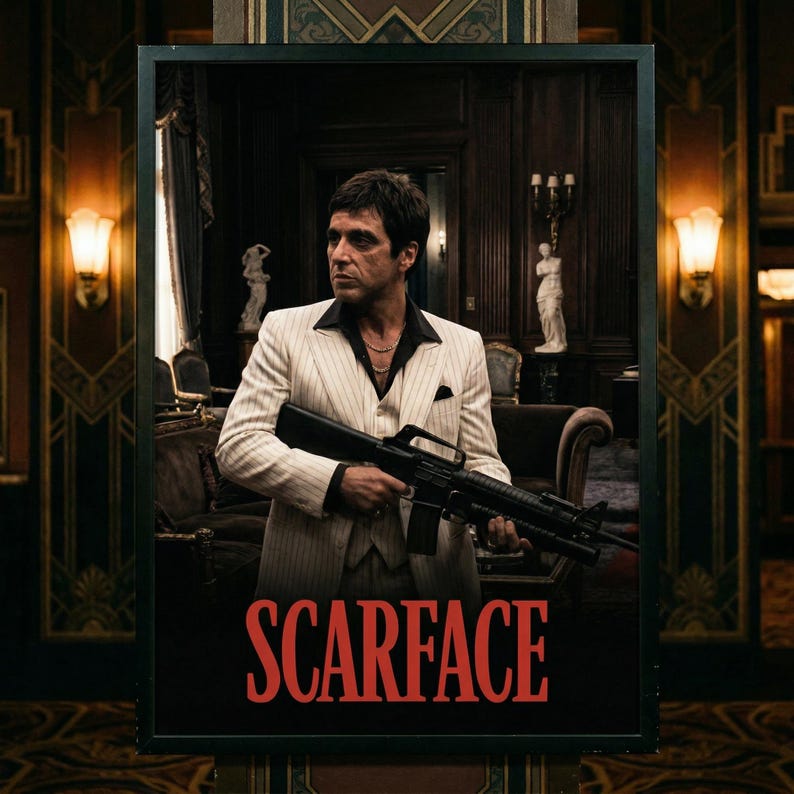 Scarface Movie Poster | Modern Retro 80s Crime Film Print - Etsy