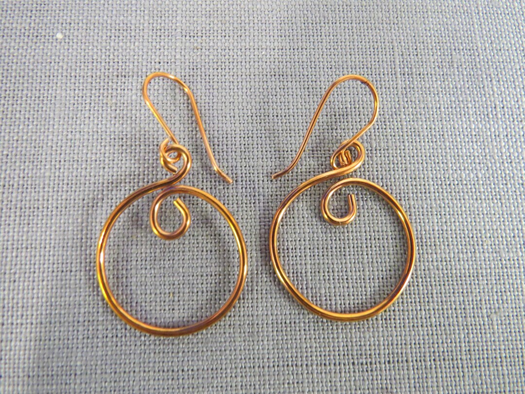 Handcrafted Solid Copper Wire Hook Earrings - Etsy
