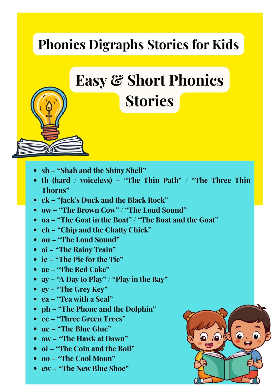 Learn Digraph Sounds With Short Stories | Phonics Reader PDF - Etsy UK