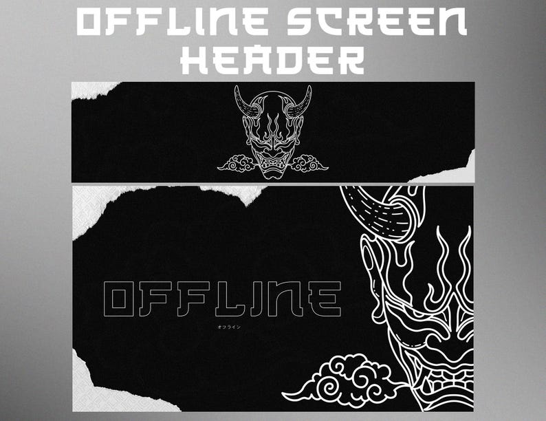 Oni Mask Animated Stream Overlay Package - Etsy