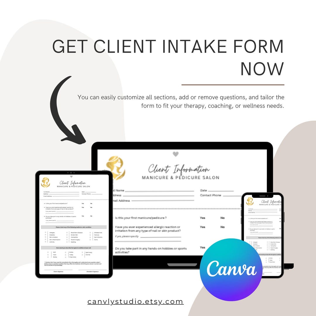 Client Intake Form Canva Template | Editable Client Onboarding Form for ...