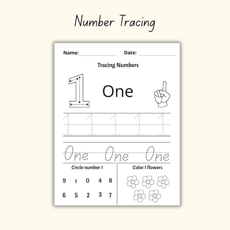 Preschool Pre-k + Kindergarten Learning | Number Worksheets | Counting ...