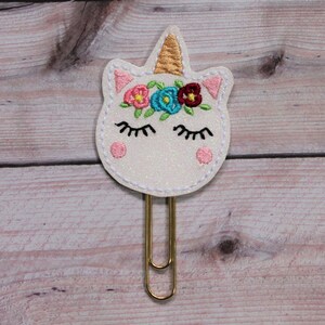 Magical Unicorn Glitter Vinyl Planner Paperclip, Unicorn Bookmark ...
