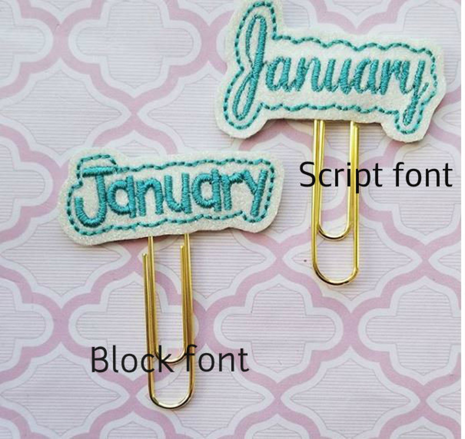 January Word Vinyl Planner Paperclip, "january" Month Bookmark, Choice ...