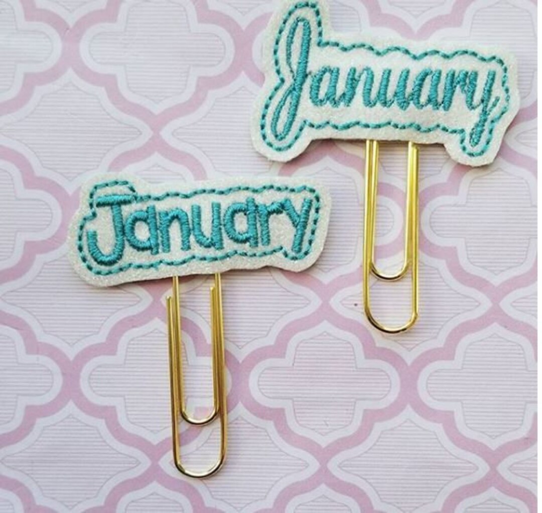 January Word Vinyl Planner Paperclip, january Month Bookmark, Choice of ...