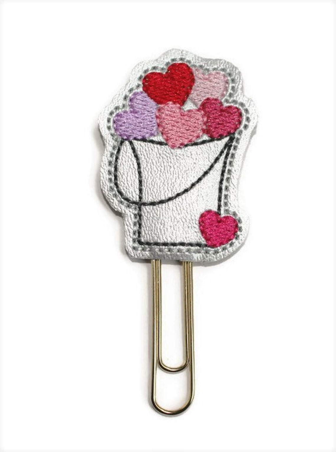Pail of Hearts Valentine Vinyl Planner Paperclip Love Bucket - Etsy