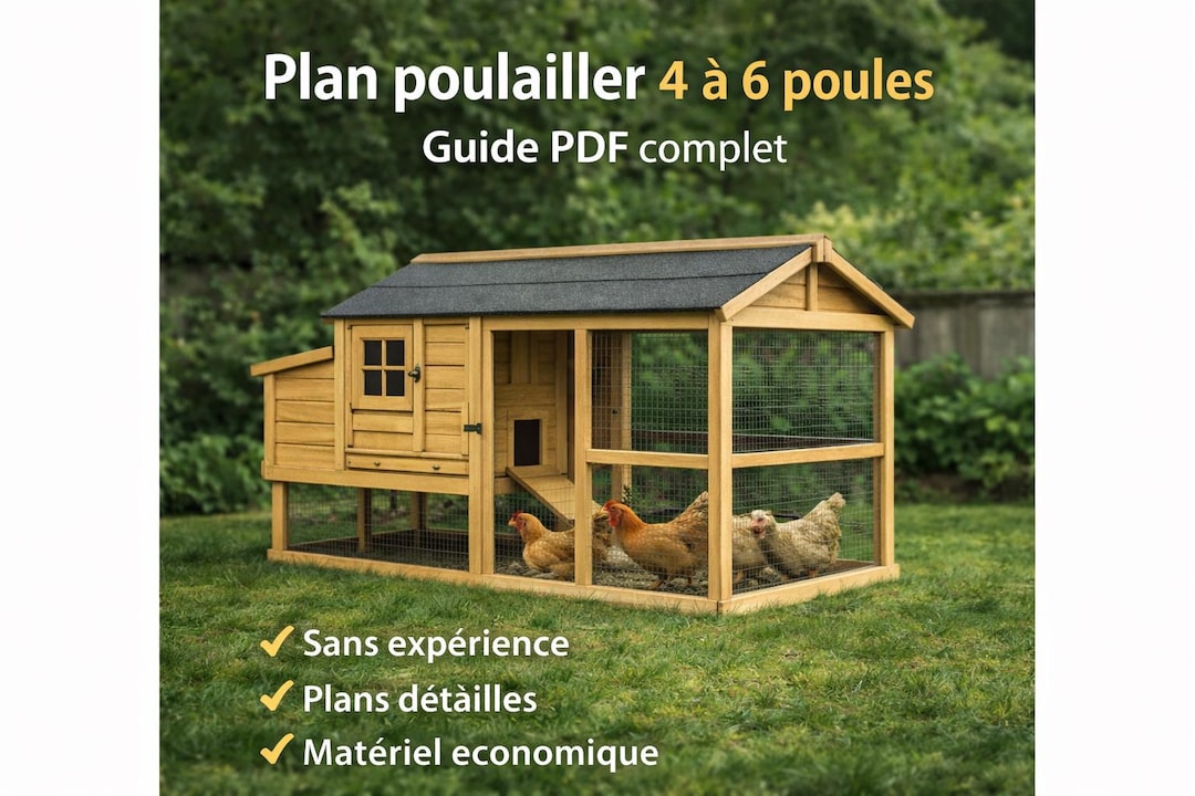 Plan poulailler 4 à 6 poules PDF DIY facile chicken coop plans guide ...