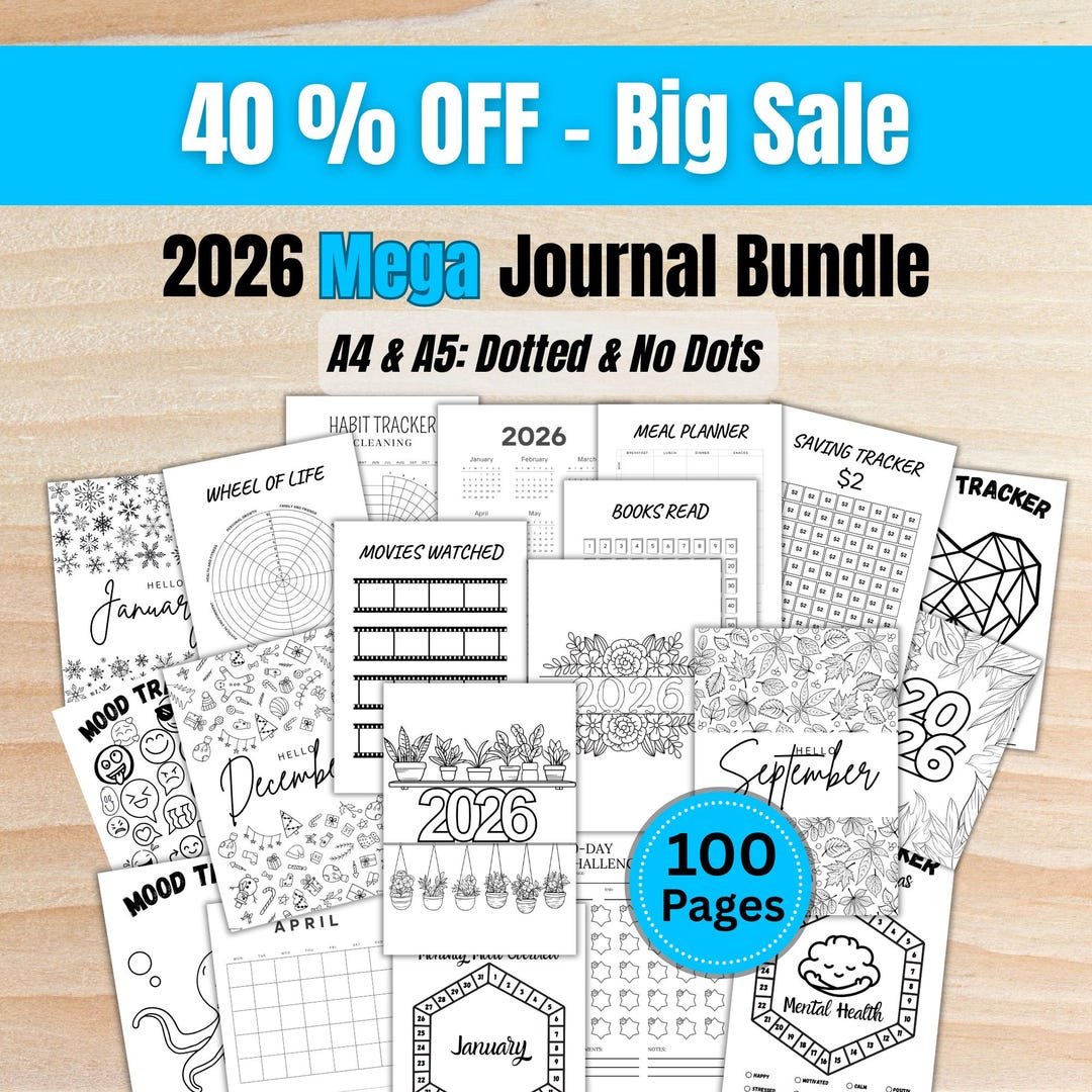 Mega Journal Bundle 2026 – Printable Journal Pages – Digital Planner ...