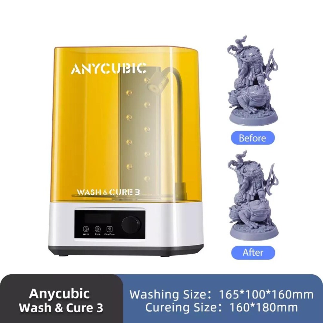 Resin 3D Printer Wash & Cure Station – Large 4L Capacity, Adjustable ...