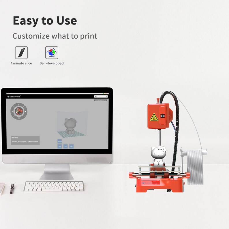 Mini 3D Printer – Easy One-click Printing, 4" X 4" X 4" Build Volume ...