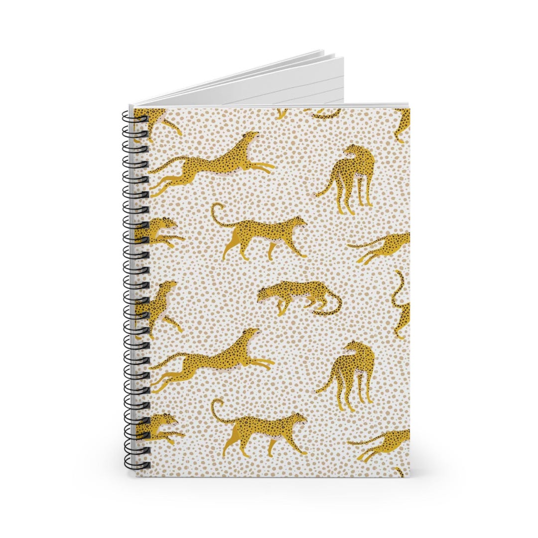 Gold Cheetah Pattern Spiral Notebook | Ruled - Etsy