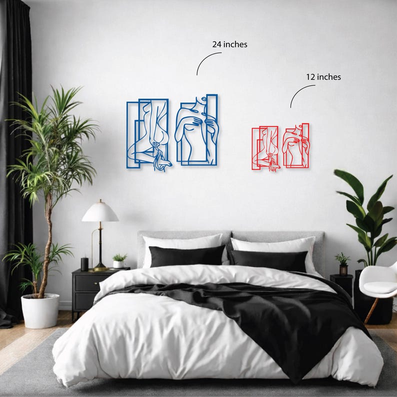 Minimalist Woman Line Art Metal Wall Decor, Abstract Female Body Wall ...