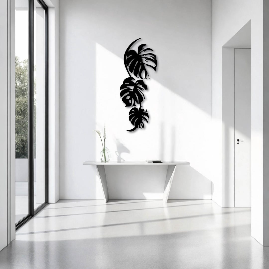Abstract Leaf Metal Wall Art, Modern Botanical Wall Sculpture ...