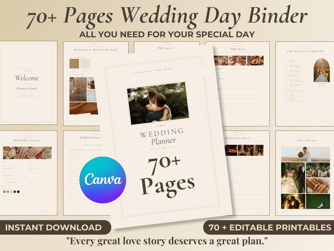 The Ultimate Wedding Day Binder Template, Wedding Day Binder, Wedding ...