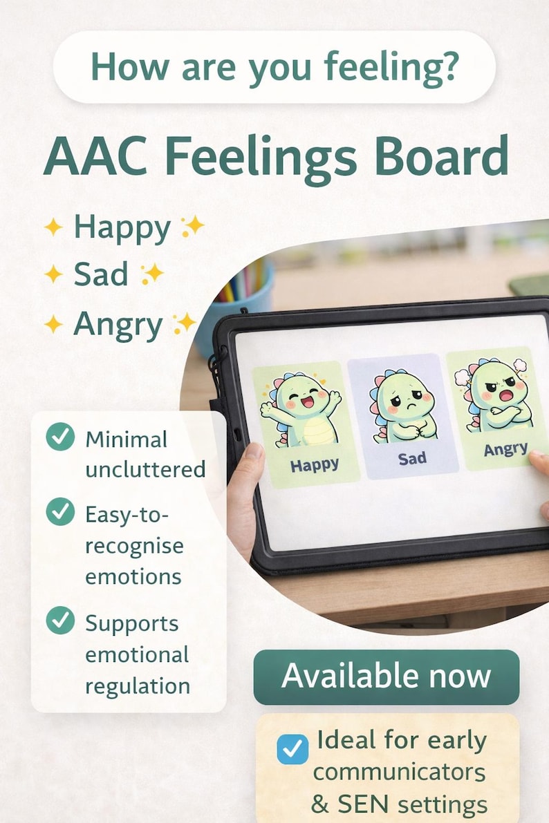 Dinosaur Feelings + Core Words | AAC Communication Board | Autism + SEN ...