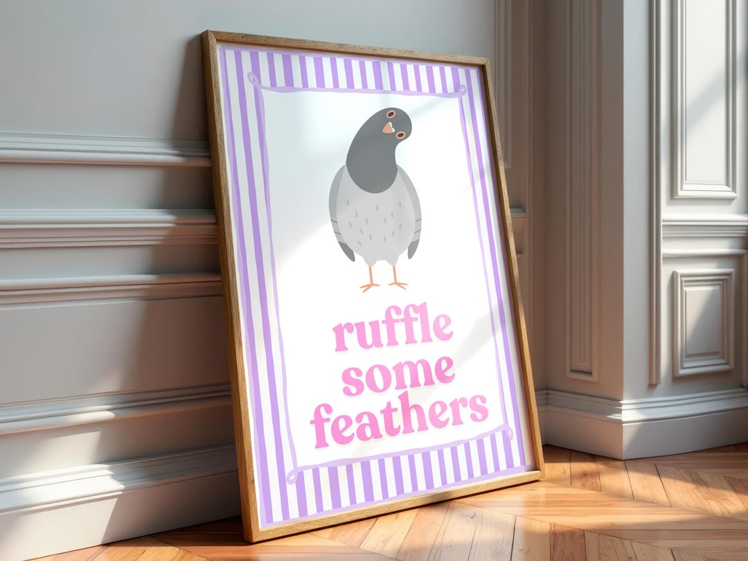 Ruffle Some Feathers Bird Print, Playful Kids Room Decor - Etsy