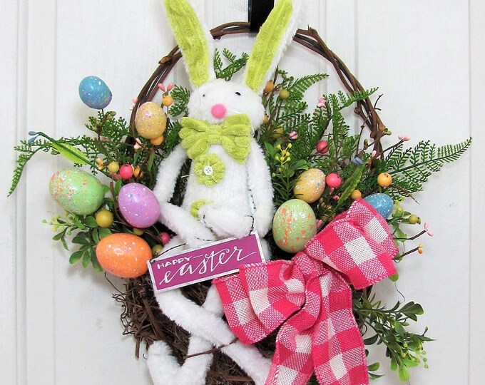 Easter Bunny Wall Basket - Front Door Decor - Easter Wreath - Easter ...