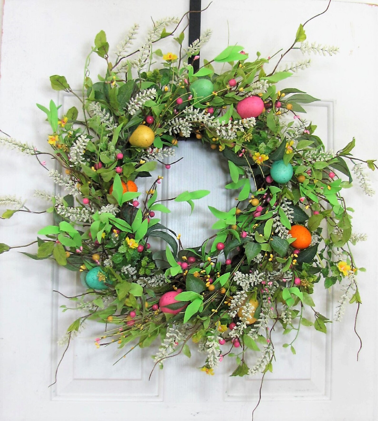 READY TO SHIP Farmhouse Easter Egg Wreath Spring Floral & - Etsy
