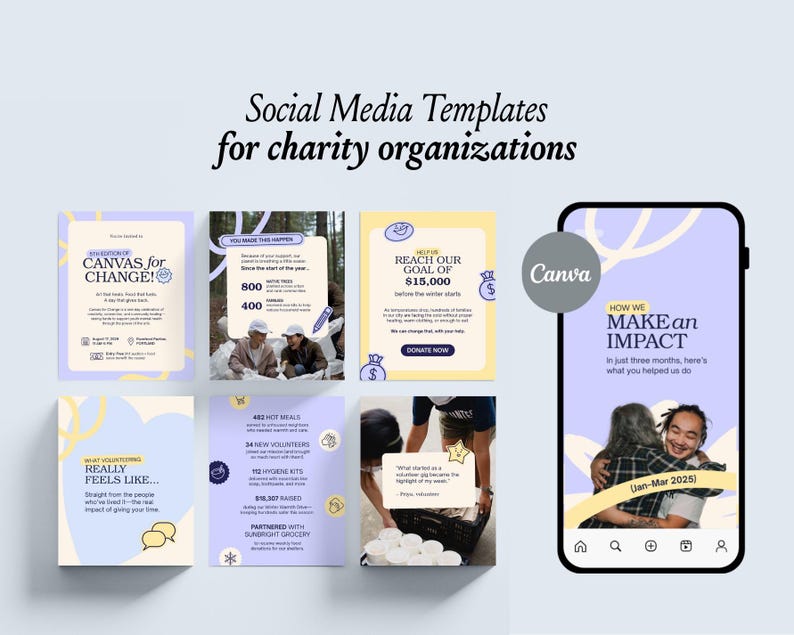 Charity Instagram Post Templates | Nonprofit Canva Templates ...