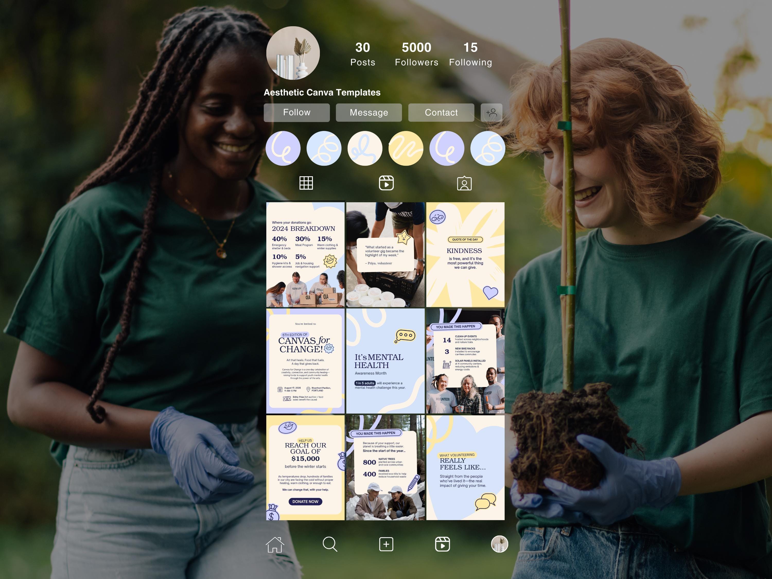 Charity Instagram Post Templates | Nonprofit Canva Templates ...