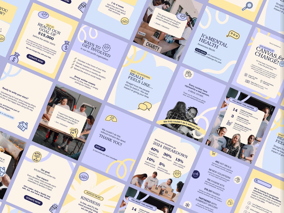 Charity Instagram Post Templates | Nonprofit Canva Templates ...