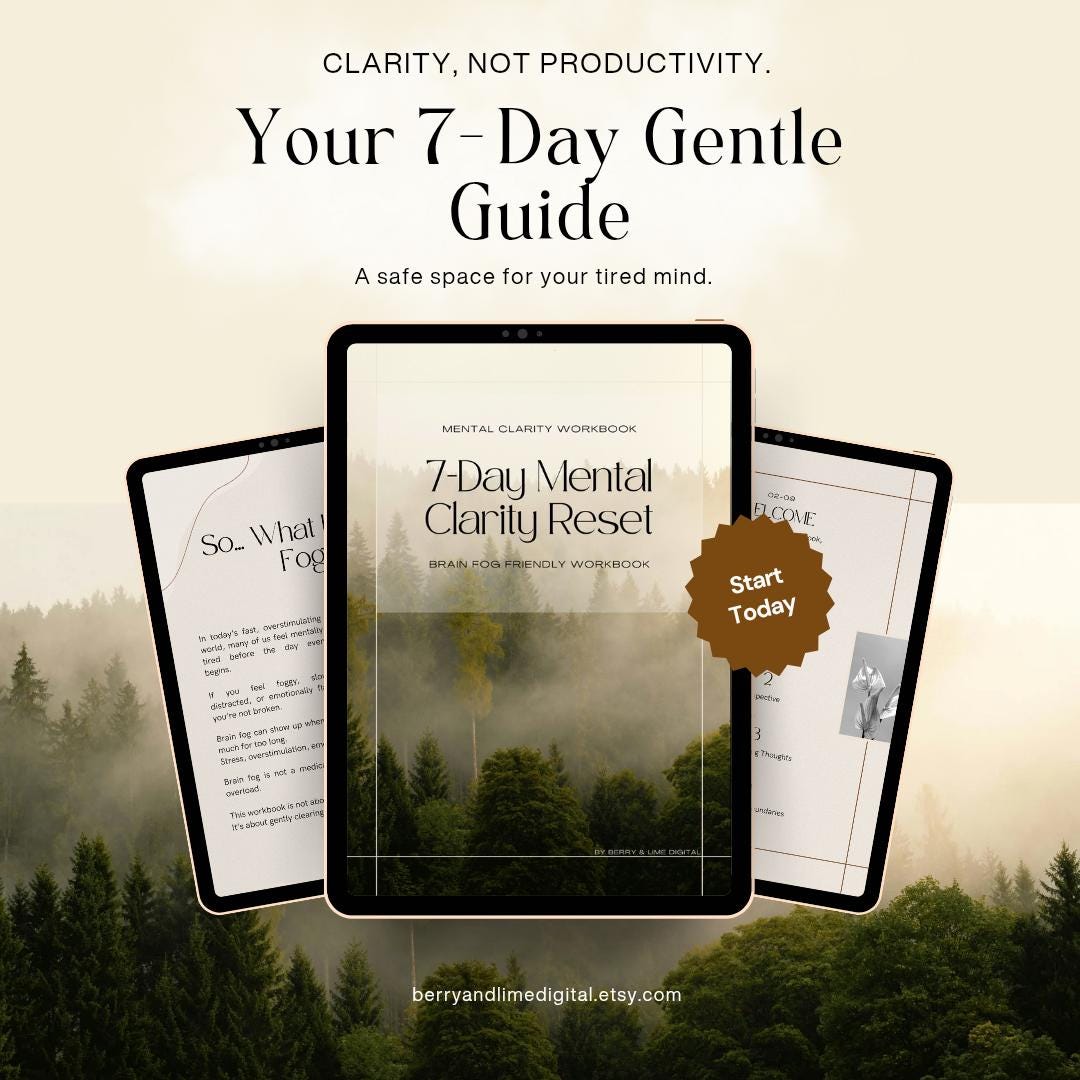 Brain Fog Reflection Workbook | 7-day Gentle Journaling Reset | Mindful ...