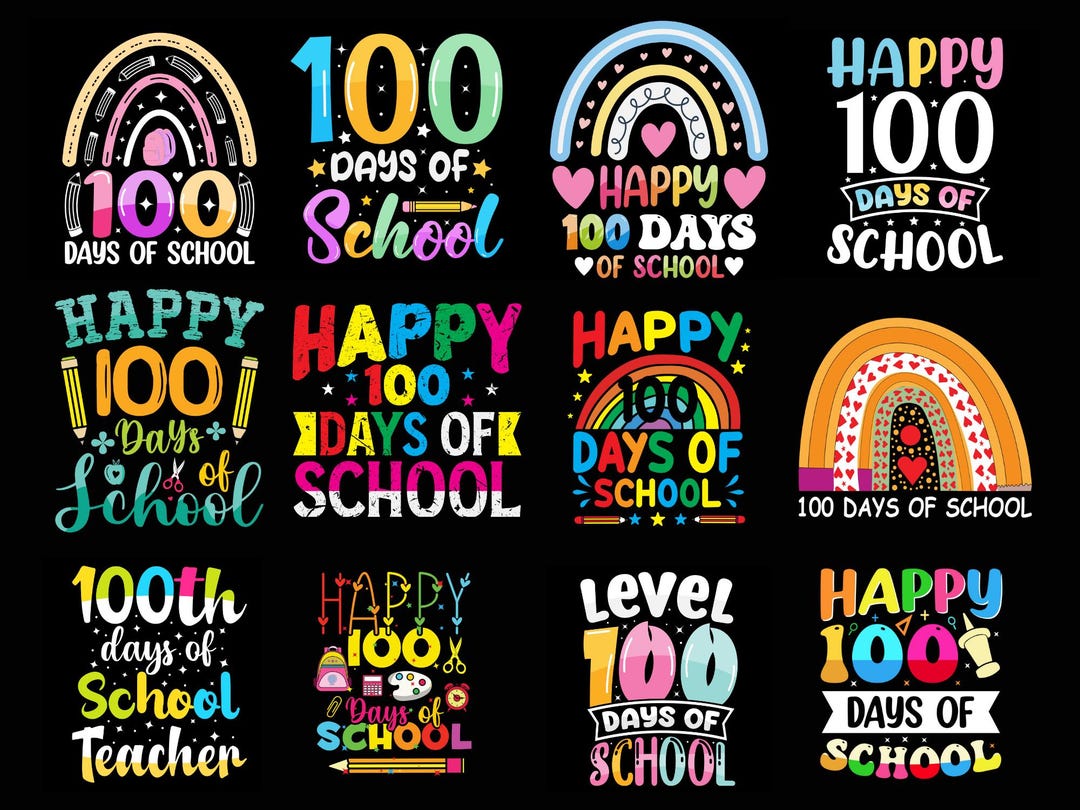 100 Days of School Bundle Png, 100 Day of School Png, Teacher 100 Days ...