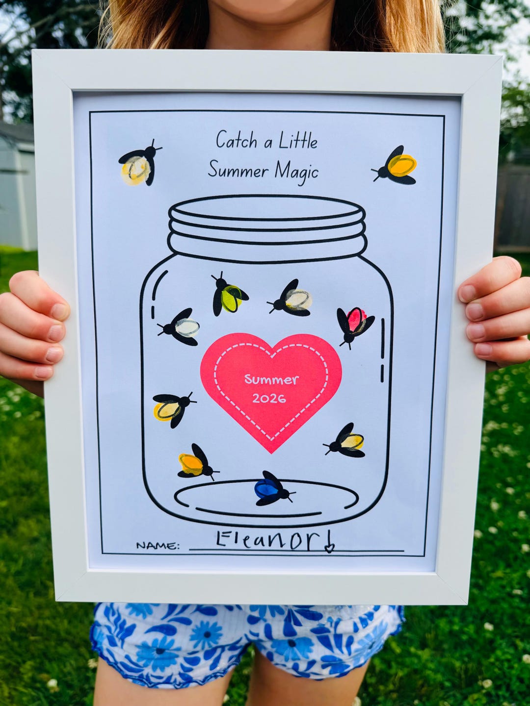 Firefly Mason Jar Craft Printable | Kids Summer Thumbprint Art Keepsake ...