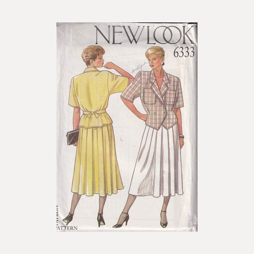 Vintage Sewing Pattern 90s Pleated Skirt and Top With Shaped Hem New ...