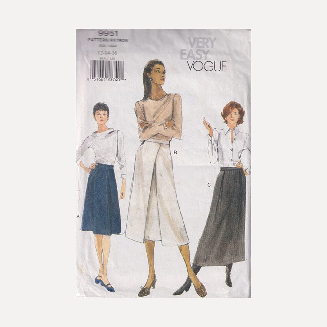 Very Easy Vogue Skirt Pattern 9951 Size 12 14 16 Set of Skirts in 3 ...