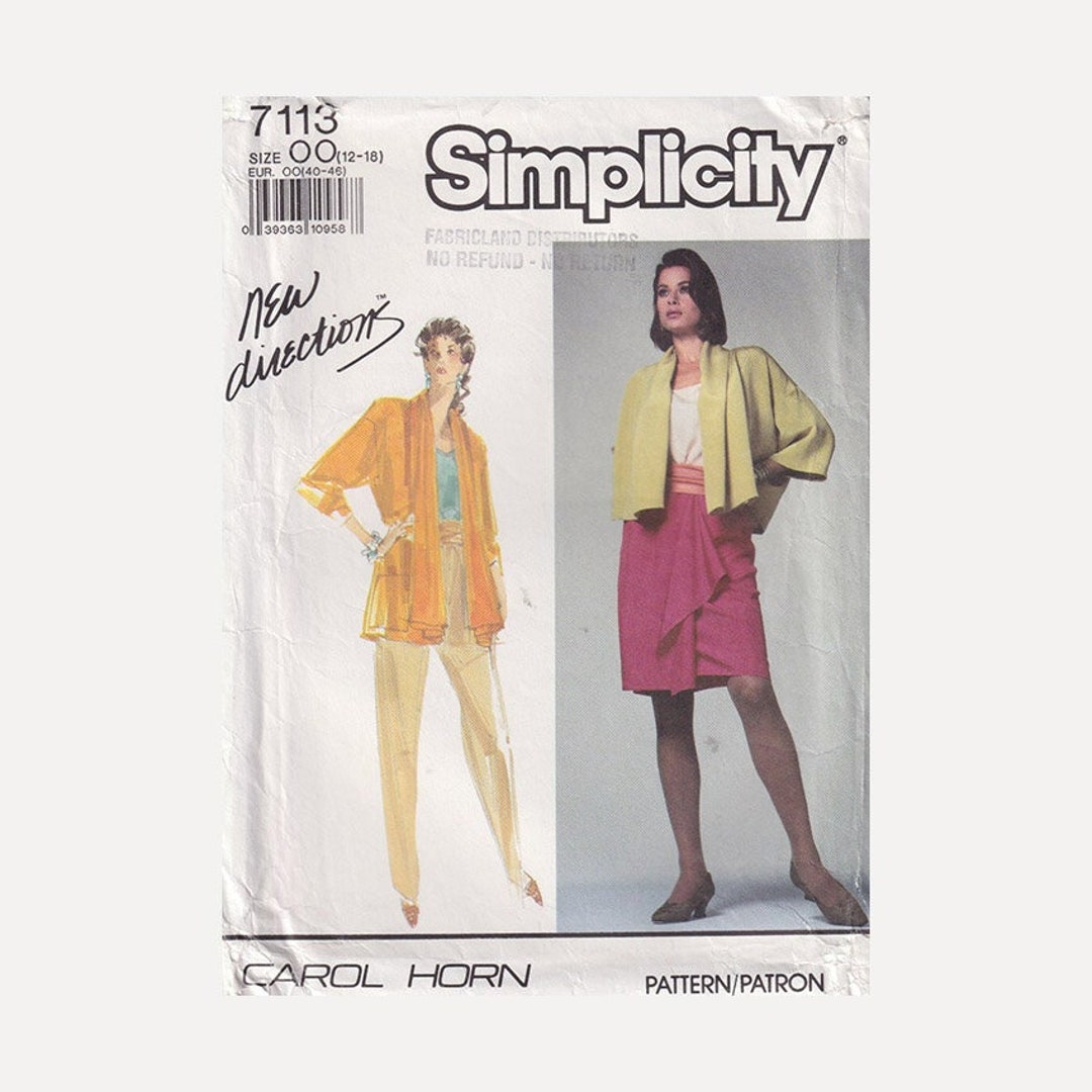 Simplicity 7113 Pants, Skirt, Top and Jacket in 2 Lengths Bust 34 to 40 ...