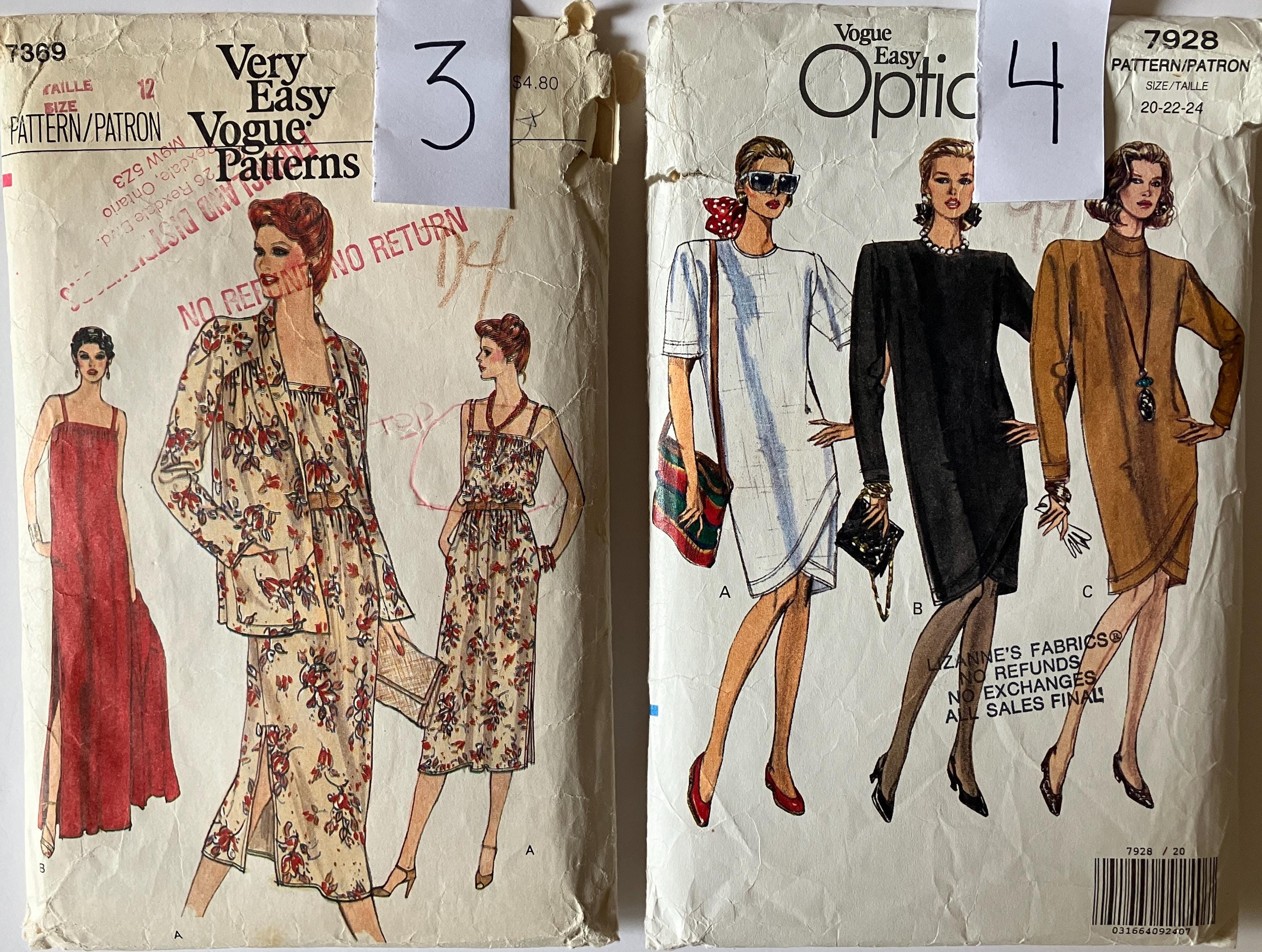 Easy VTG Vogue Sewing Pattern U Pick Vogue 7005 7061 7369 7928 7991 ...