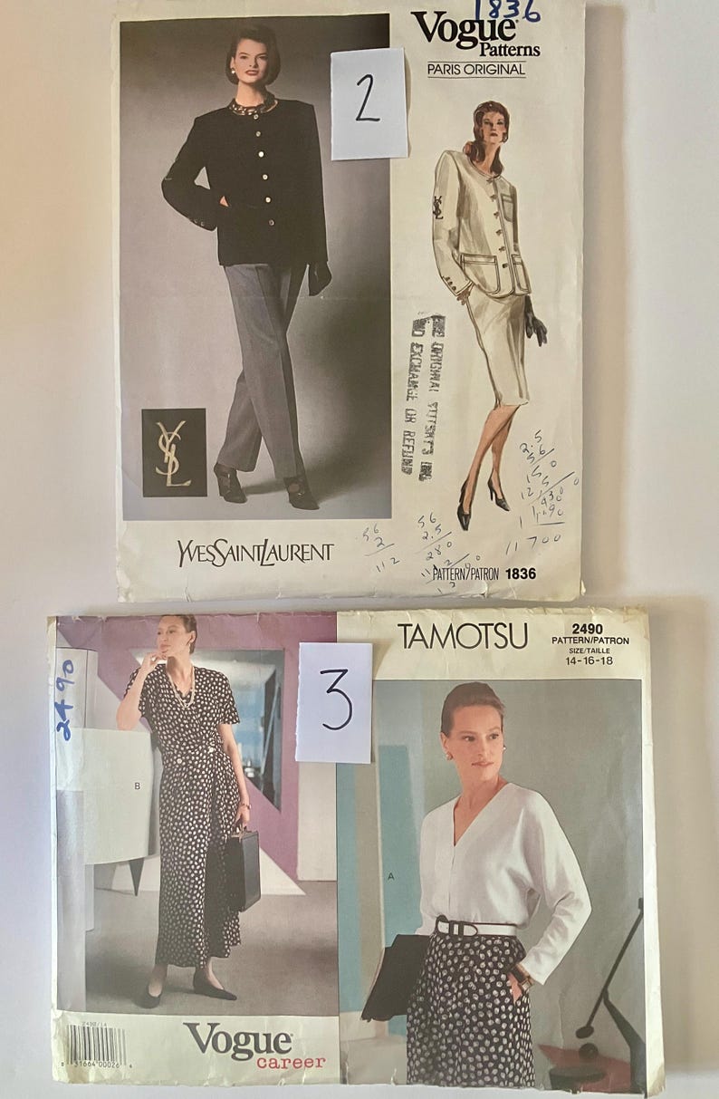 VTG Vogue Designer Patterns U Pick Vogue 1449 1476 1623 1643 1868 1956 ...