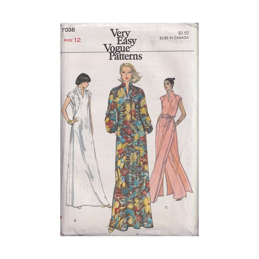 70s Vintage Sewing Pattern Very Easy Vogue 7036 Dress or Tunic, Pants ...