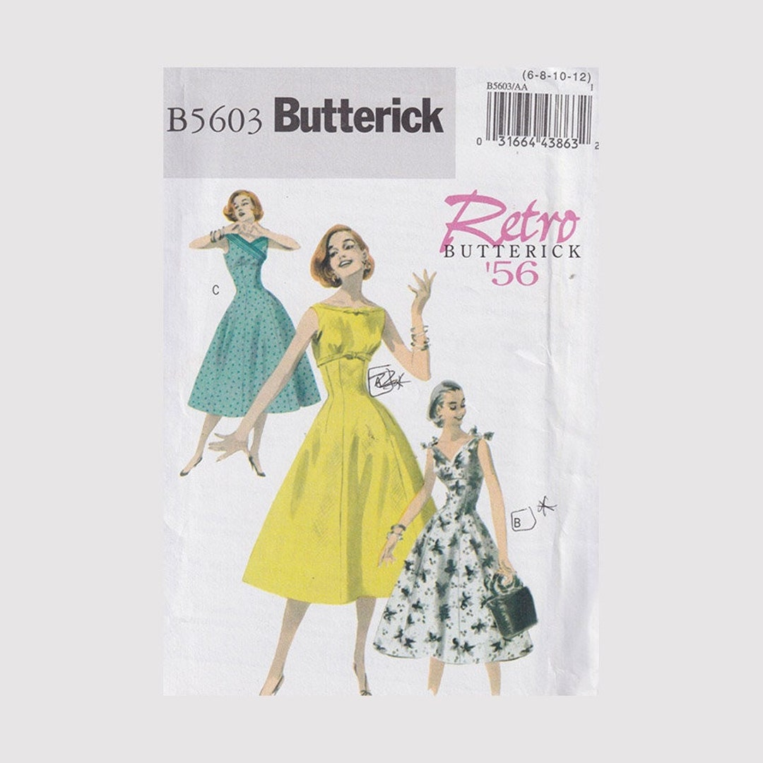 Butterick 5603 Retro Reissue of 50s Easy Fit and Flared Dress - Etsy