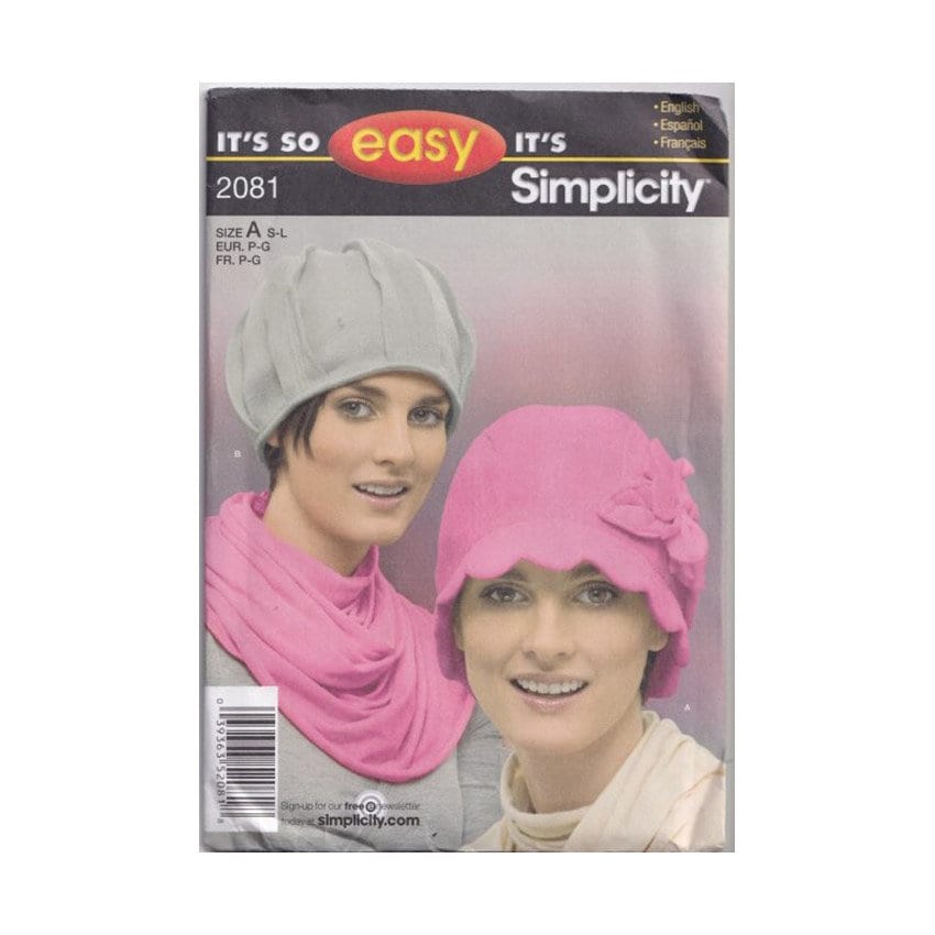 Felt Cloche Hat Sewing Pattern Simplicity 2081 Easy to Sew Fleece Hats ...