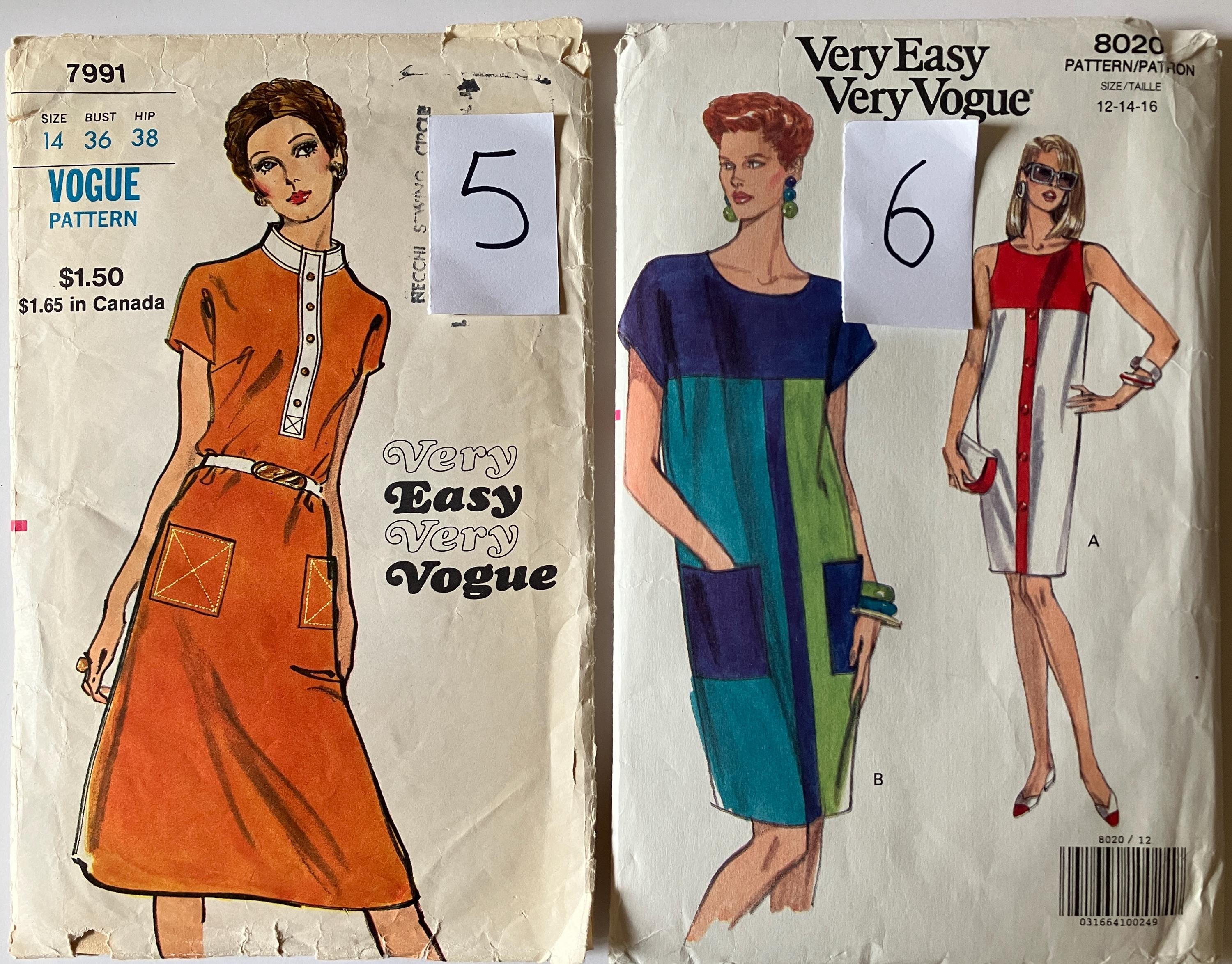 Easy VTG Vogue Sewing Pattern U Pick Vogue 7005 7061 7369 7928 7991 ...