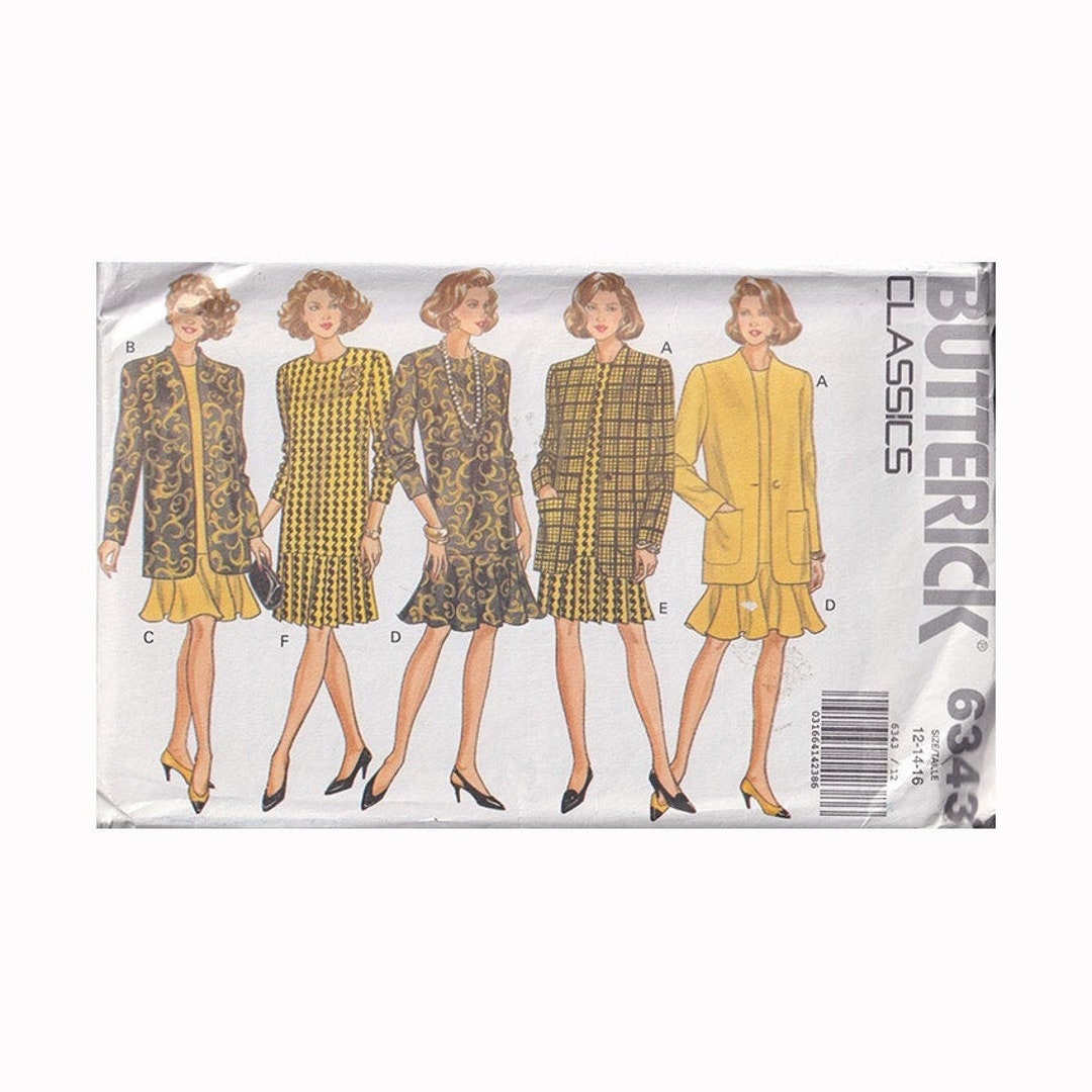 Vintage Uncut Sewing Pattern 90s Dress and Jacket Butterick - Etsy