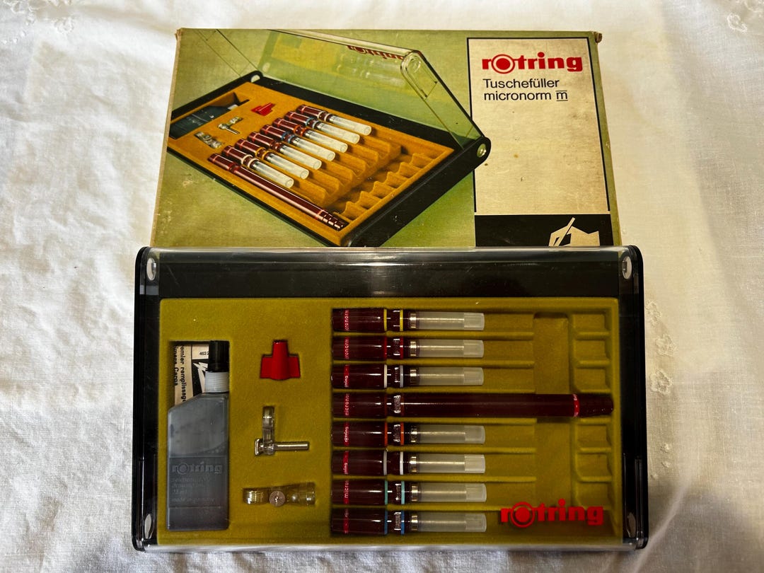 Rare Unused Vintage Rotring Micronorm M Technical Pen Set, Collectible ...